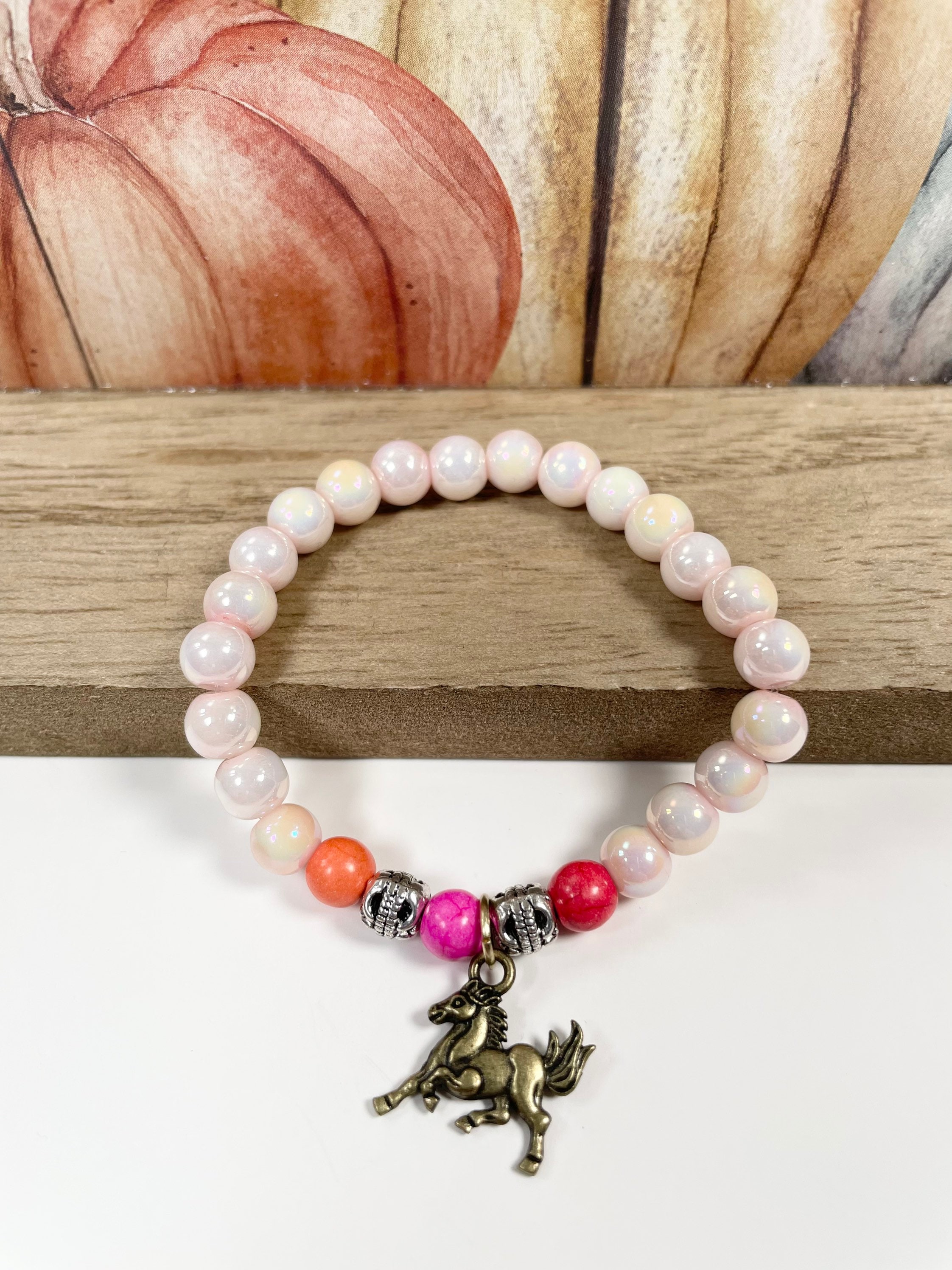 Bracelet cheval / Bracelet de charme de cheval / Bracelet Agate ...