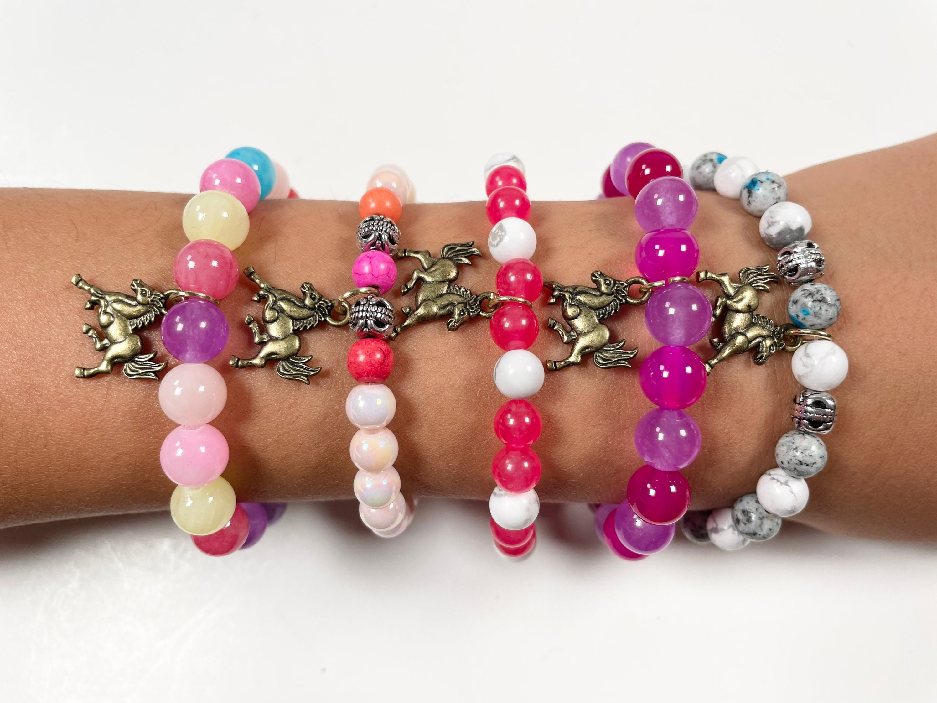 Bracelet cheval / Bracelet de charme de cheval / Bracelet Agate ...