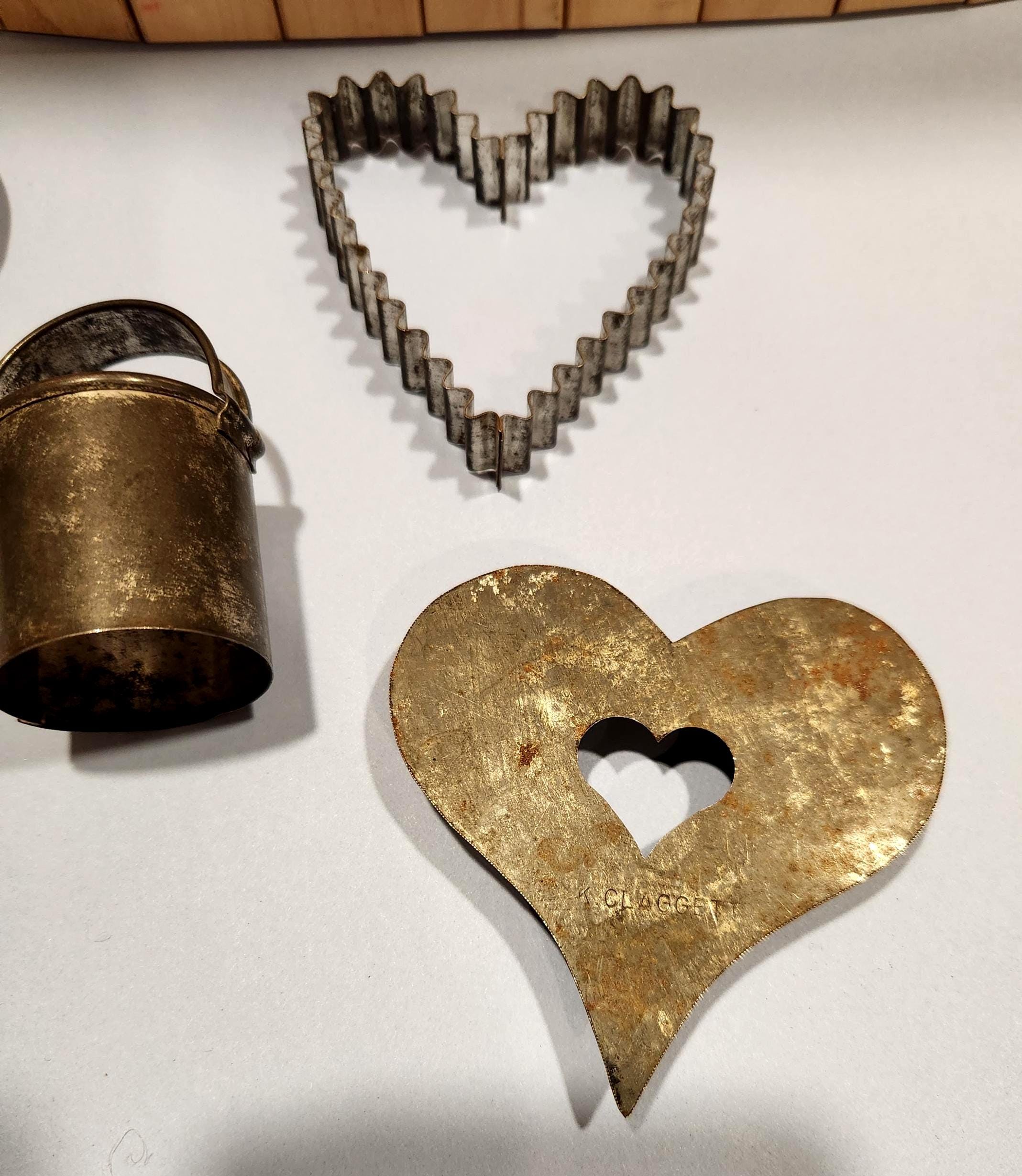 Antique Group of Cookie Cutters With Heart and Bear Primitive Antique ...
