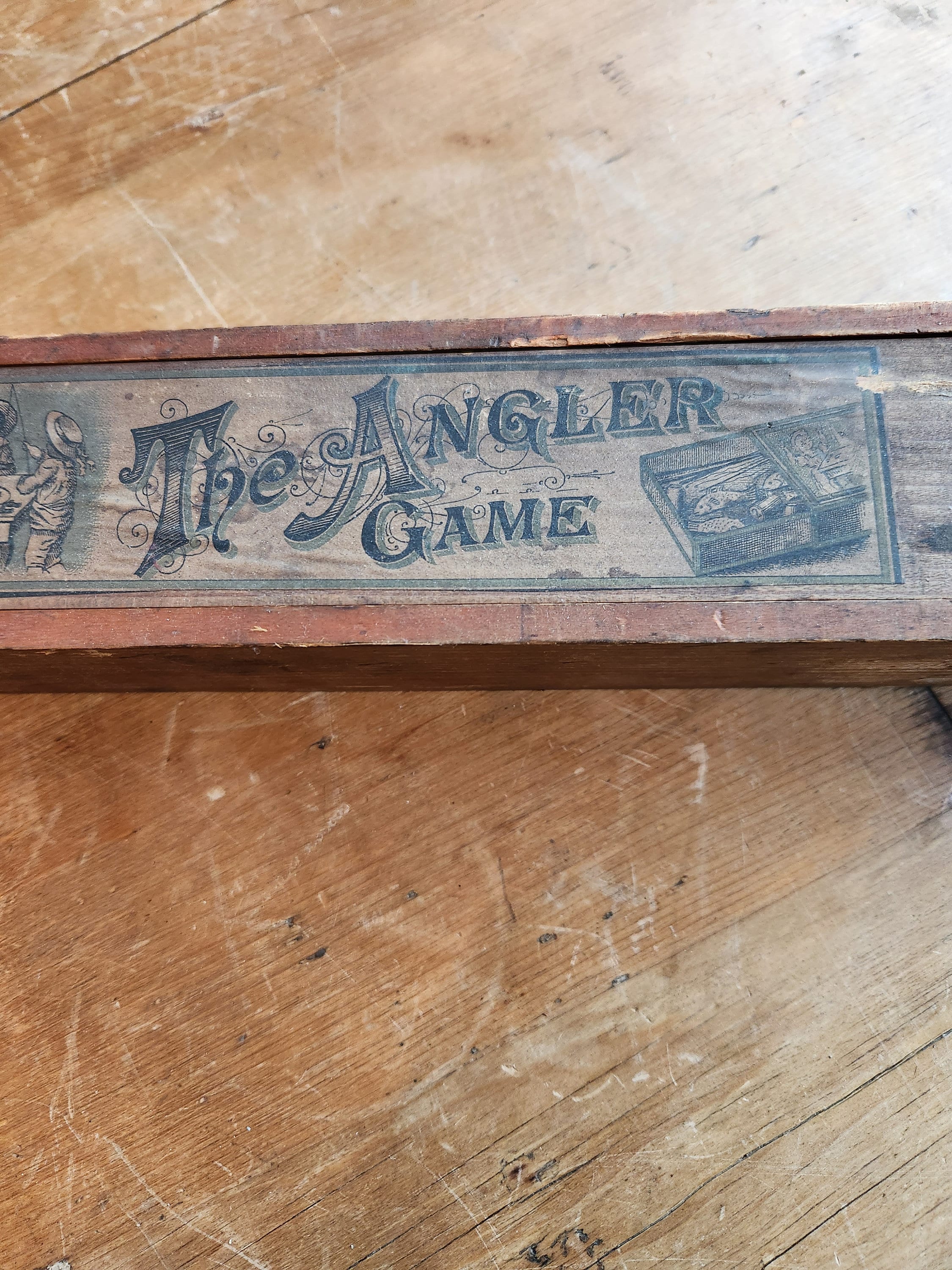 The Angler Game Vintage in Slide Box Primitive Antique - Etsy