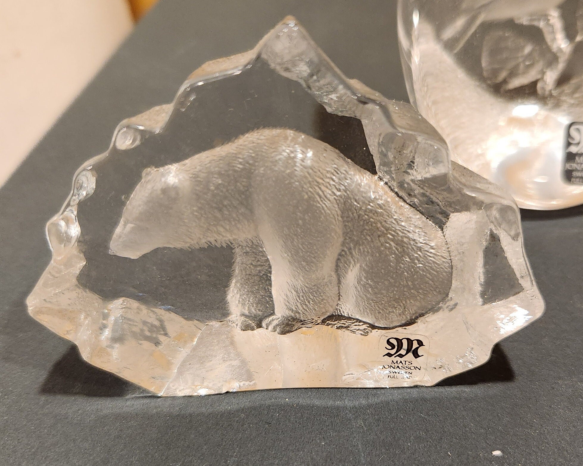 3 Medium Mat Jonasson Swedish Crystal Paperweights Signed - Etsy