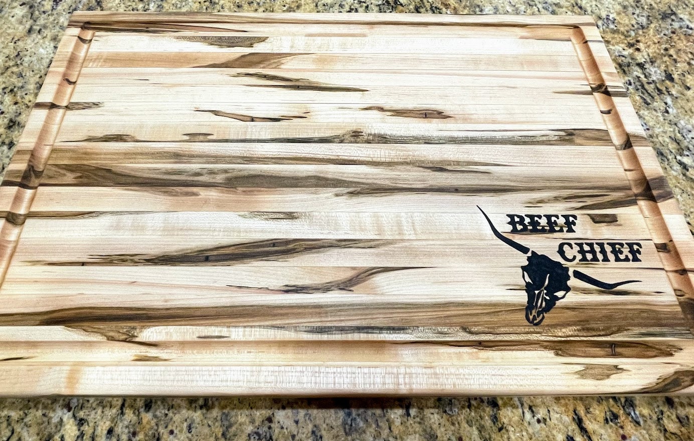 Solid Hardwood Cutting Board - Brisket Board - Serving Board - Beef ...