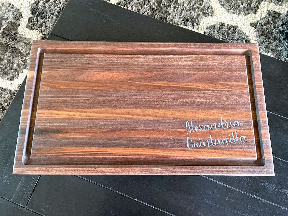 Solid Hardwood Cutting Board - Brisket Board - Serving Board - Beef ...