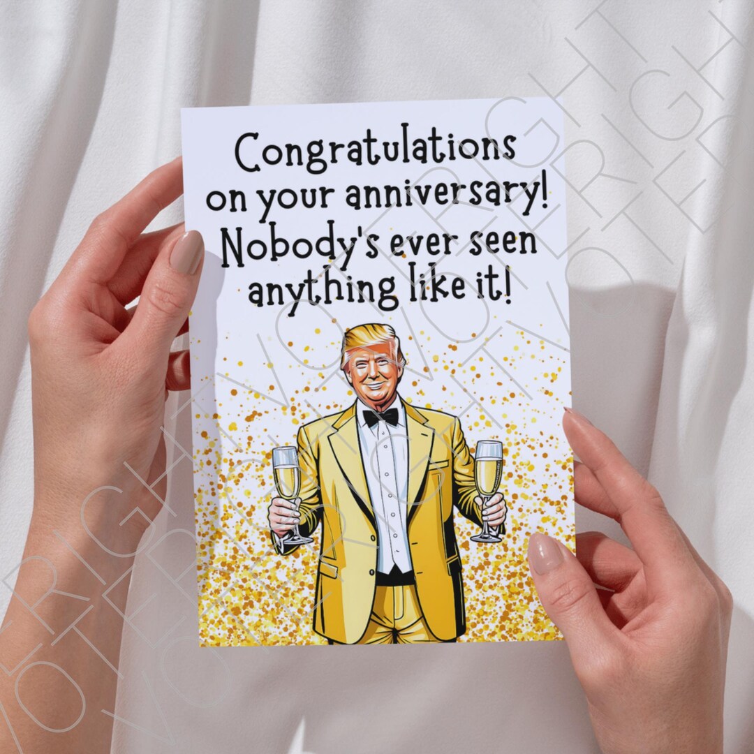 Printable Trump Anniversary Card for Couple, Funny Political Digital ...
