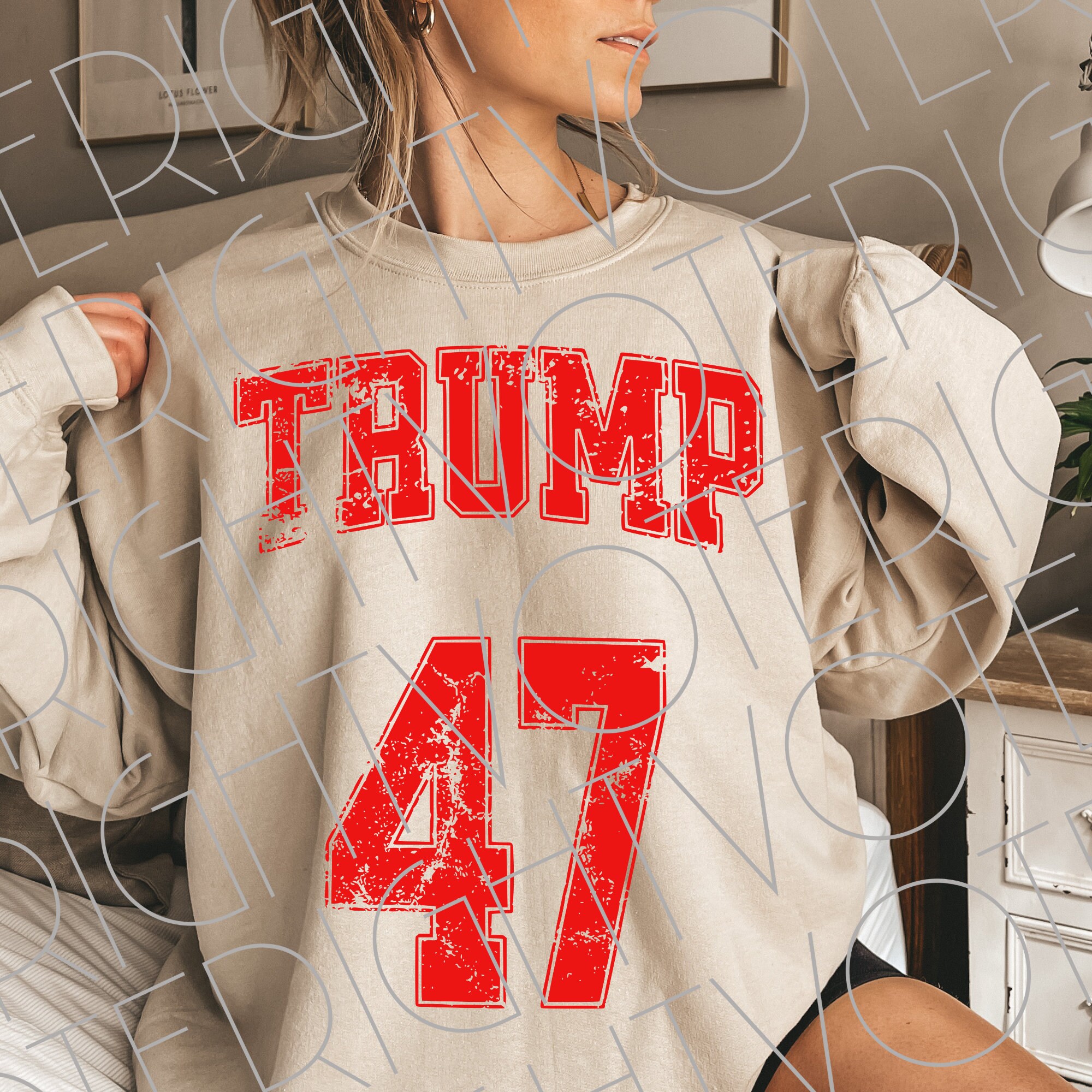 Distressed Trump 47 SVG Png, Red Varsity Trump PNG SVG, Digital ...