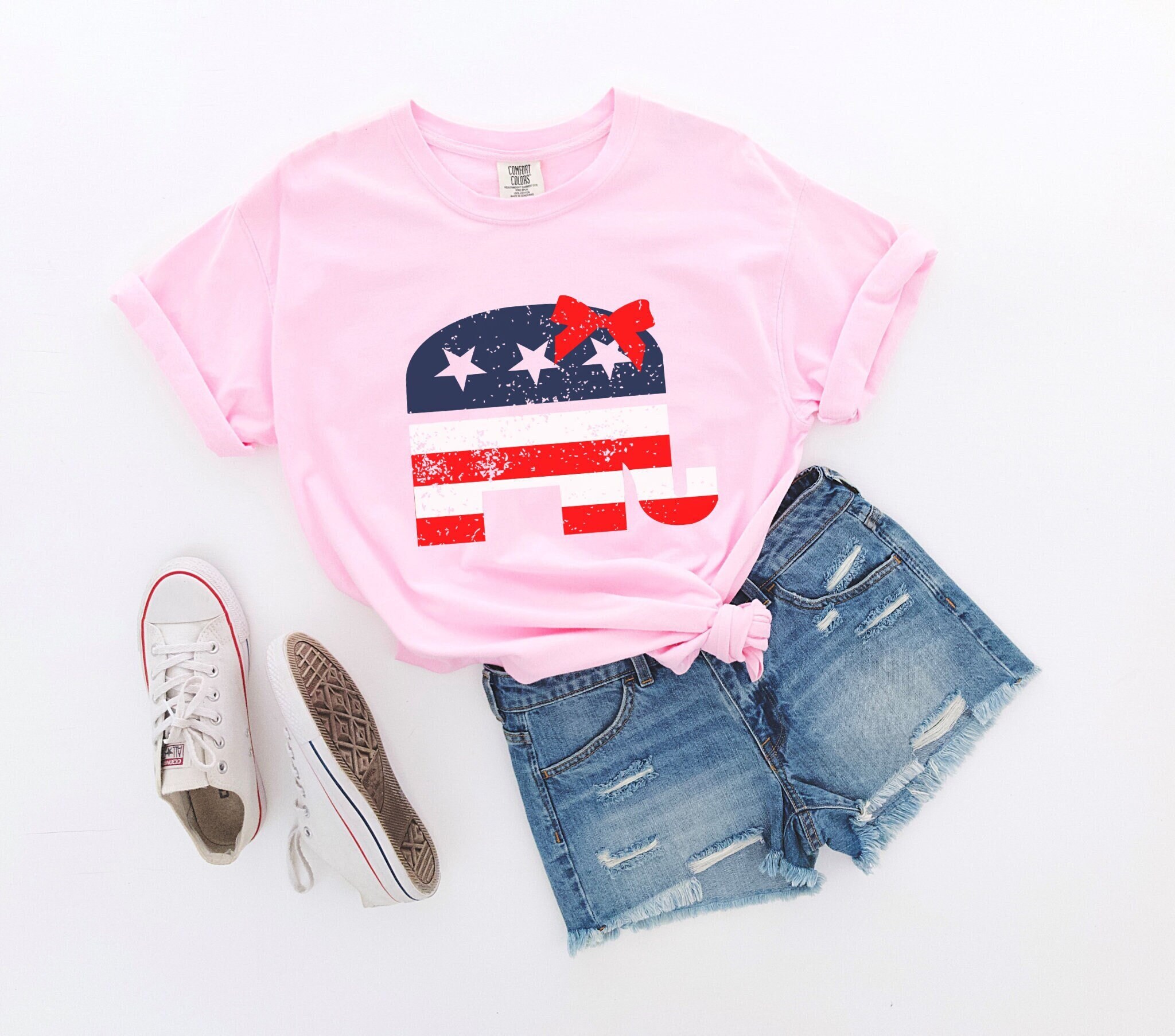 Cute Republican Comfort Colors T-shirt,raised Right Republican Elephant ...