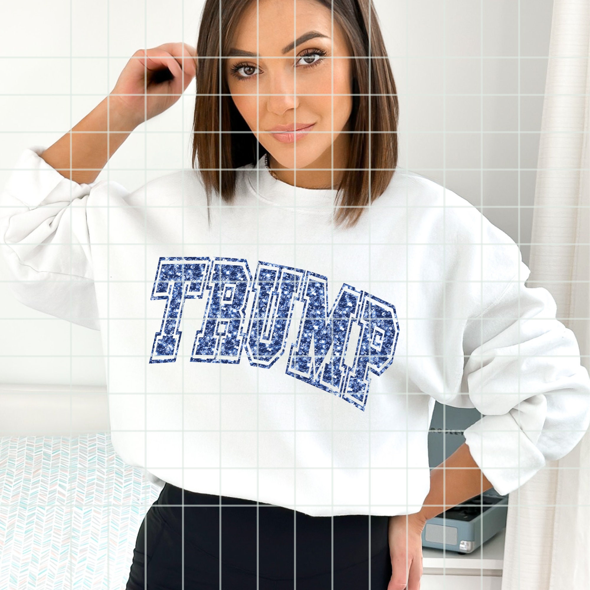 Trump Faux Glitter Sequin Varsity Png Sublimation Design for - Etsy