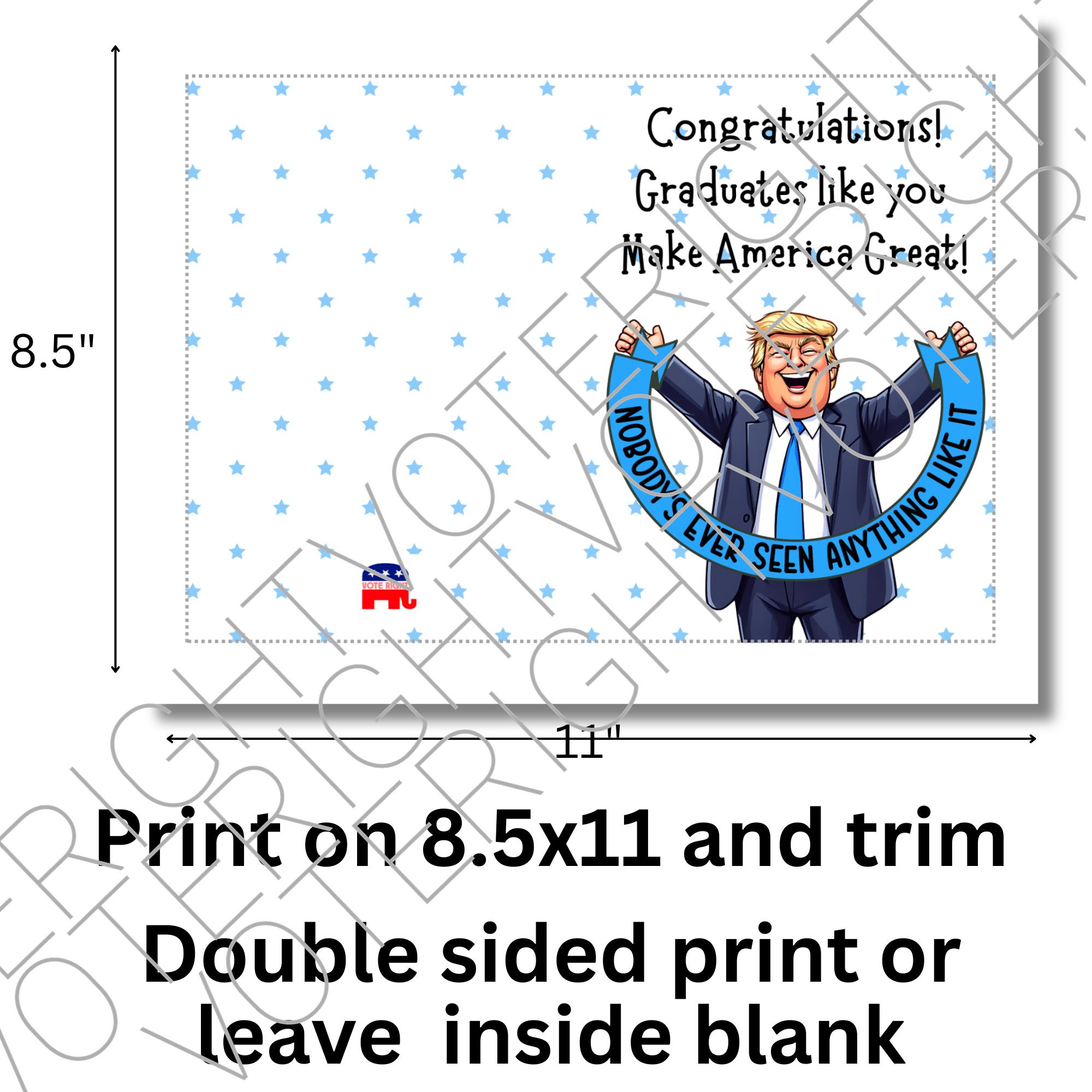 Printable Trump Graduation Card for Her, Funny Political Digital ...