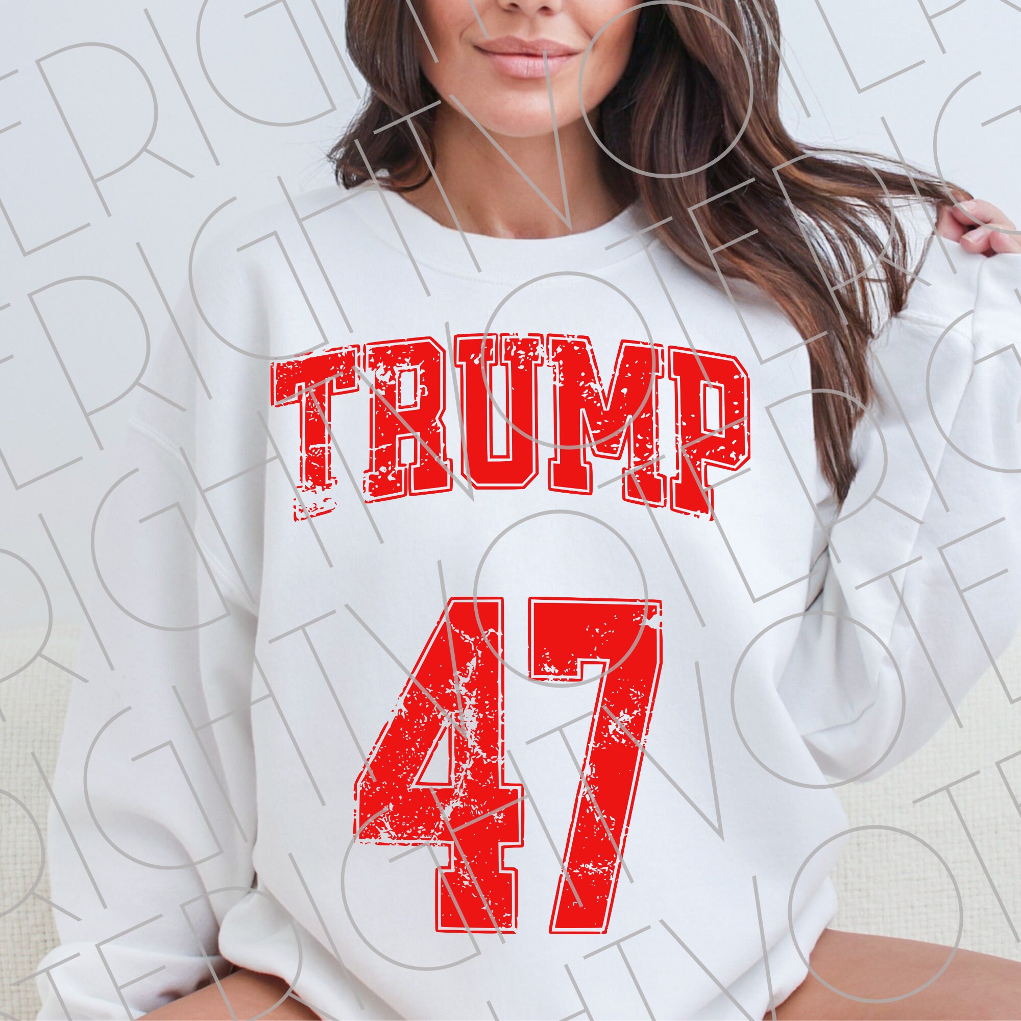 Distressed Trump 47 SVG Png, Red Varsity Trump PNG SVG, Digital ...