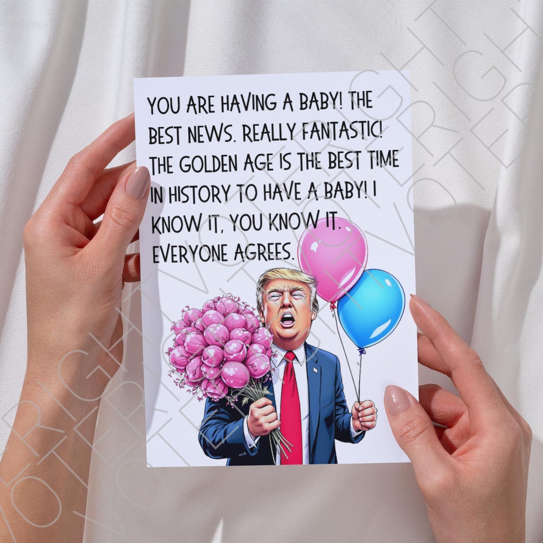 Printable Trump Baby Shower Card, Funny Political Digital Download ...