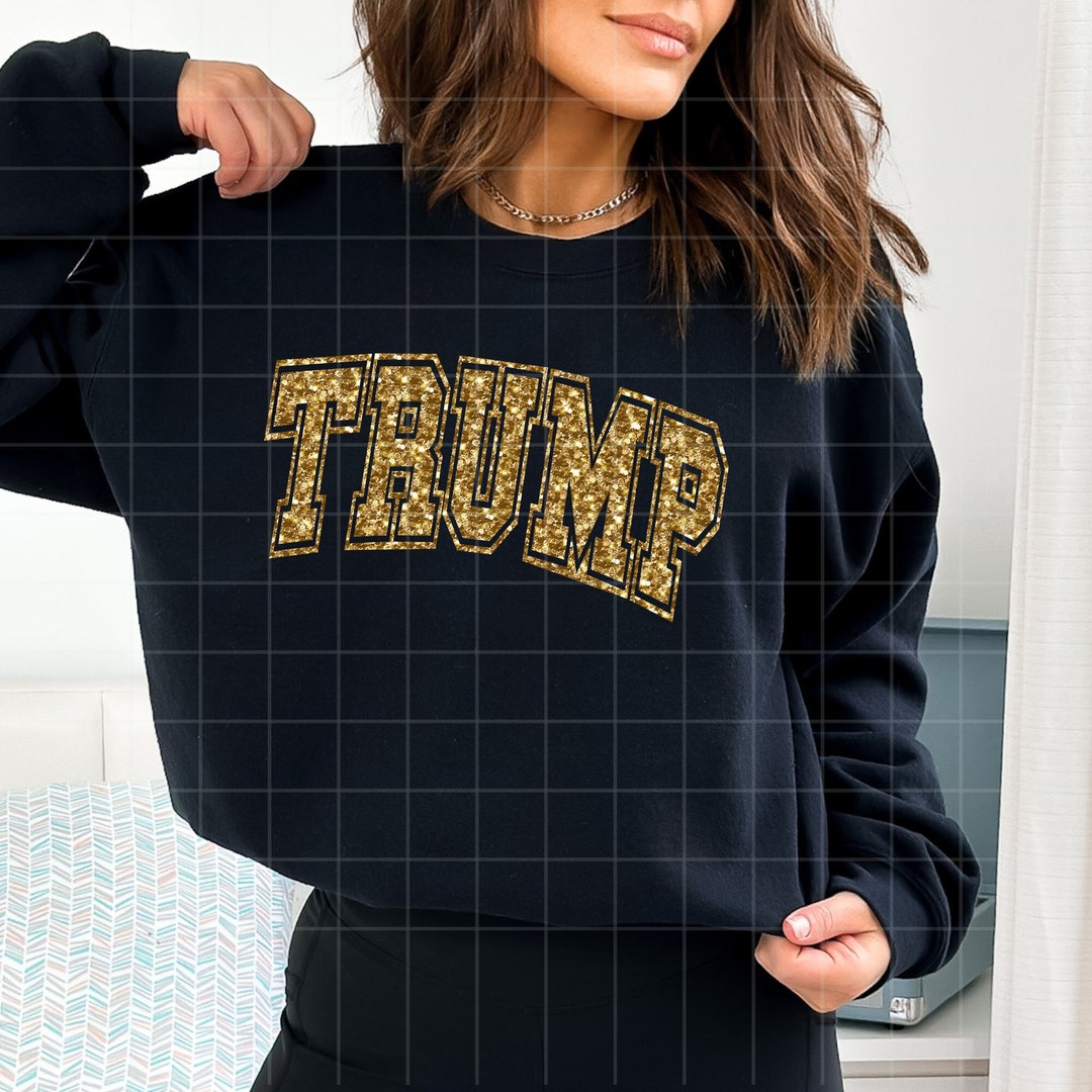 Trump Faux Glitter Sequin Varsity Png Sublimation Design for - Etsy