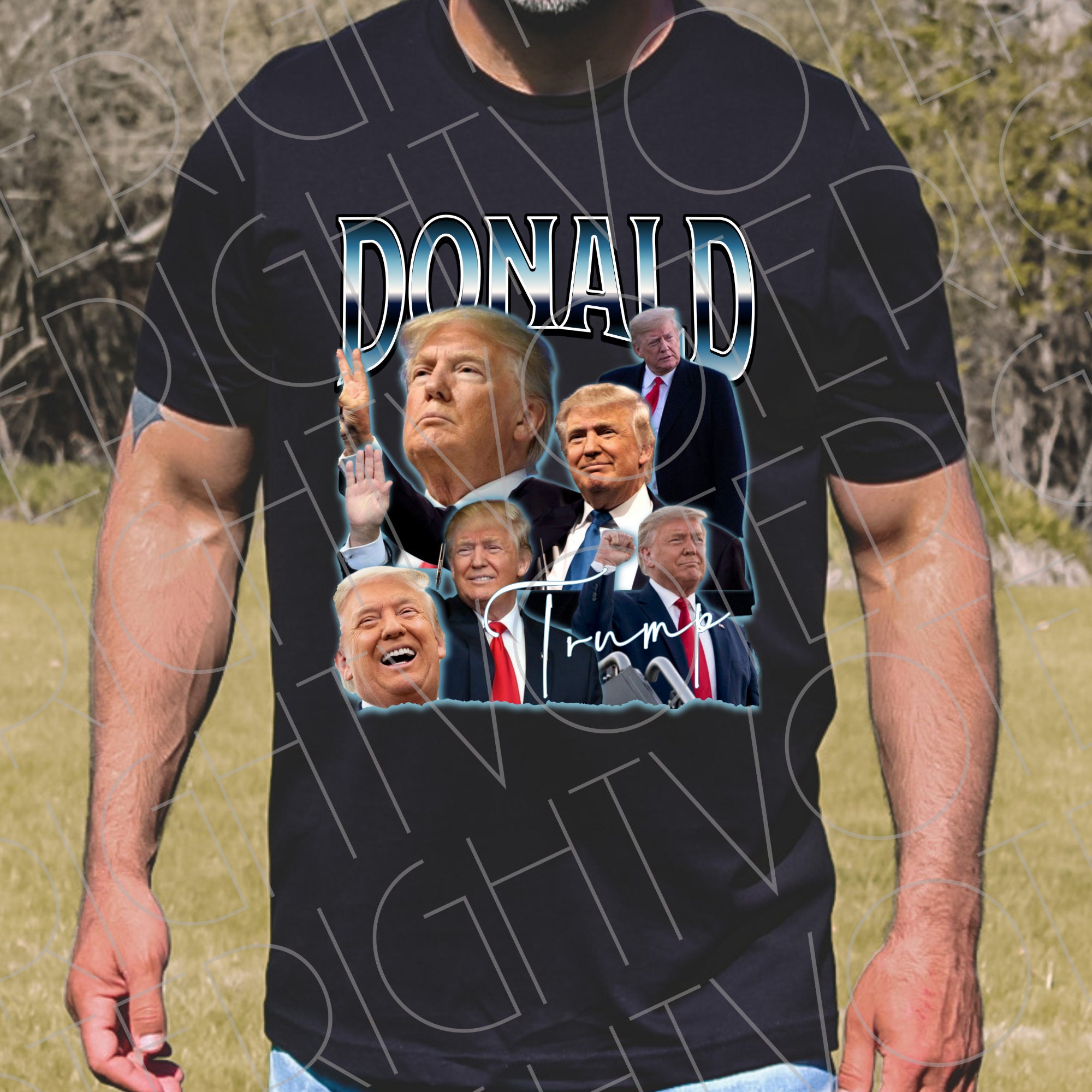 Trump Bootleg Shirt PNG, Retro 90s Trump Black Band T-shirt Png for ...