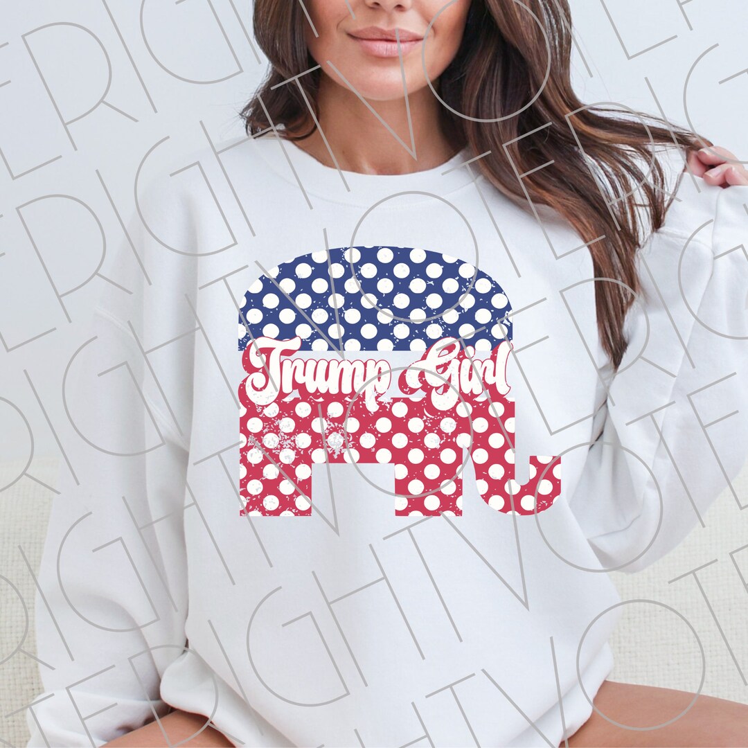 Cute Trump Girl PNG, Republican Proud Conservative Trump 2024 Elephant ...