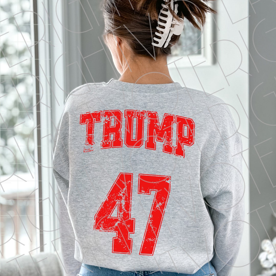 Distressed Trump 47 SVG Png, Red Varsity Trump PNG SVG, Digital ...