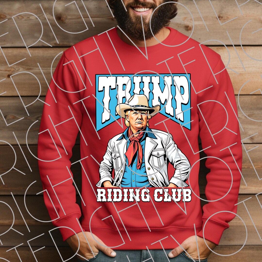 Trump PNG Graphic Cowboy Donald Trump Riding Club Rodeo T-shirt Design ...