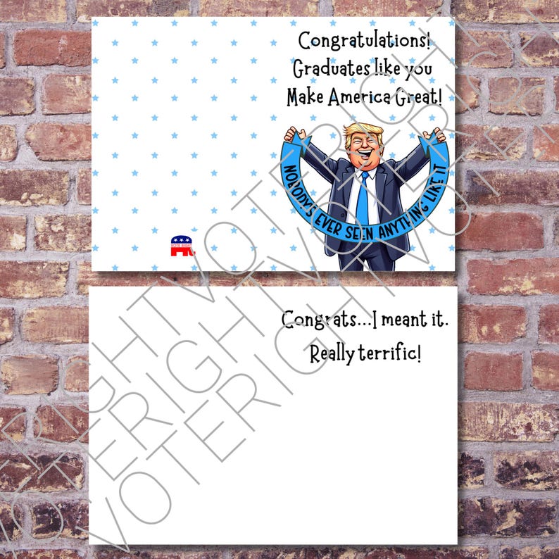 Printable Trump Graduation Card for Her, Funny Political Digital ...
