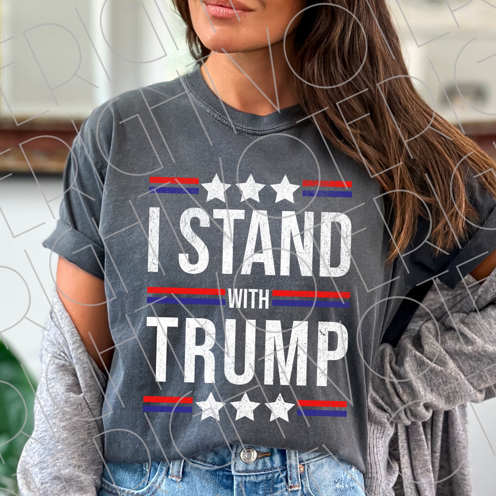 Trump PNG, Distressed I Stand With Trump Sublimation File, Trump 2024 ...