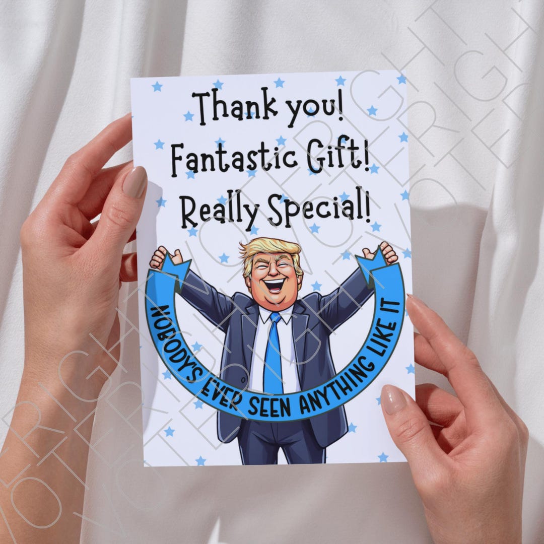Printable Trump Thank You Card, Funny Political Digital Download ...