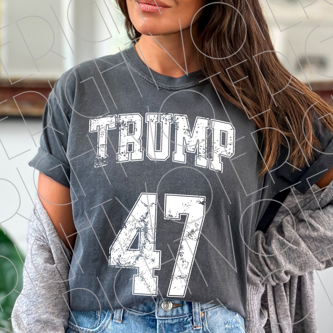 Distressed Trump 47 SVG Png,white Varsity Trump PNG SVG, Digital ...