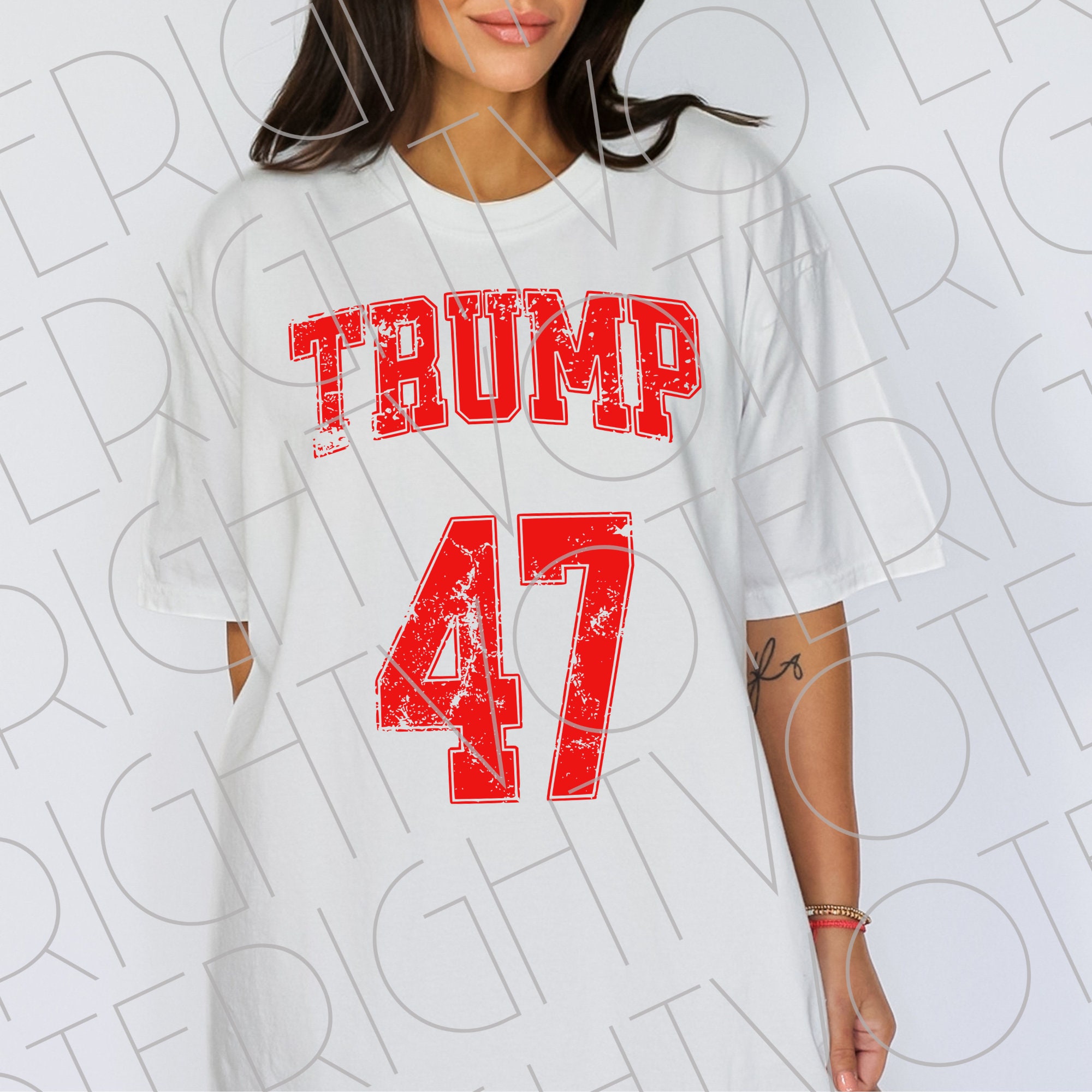 Distressed Trump 47 SVG Png, Red Varsity Trump PNG SVG, Digital ...