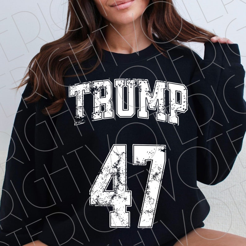 Distressed Trump 47 SVG Png,white Varsity Trump PNG SVG, Digital ...