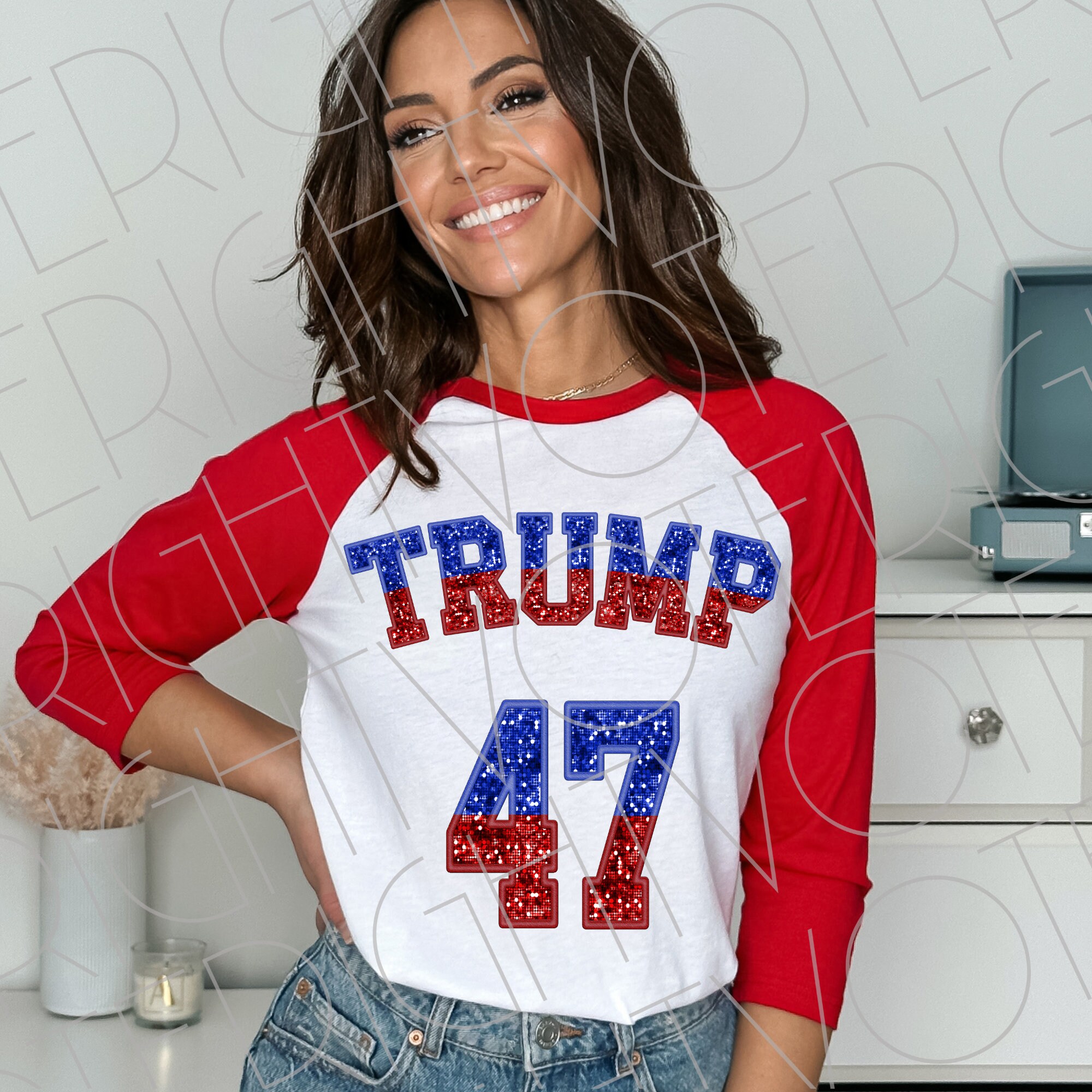 Trump 47 Varsity PNG, Faux Embroidered Glitter Sequin Trump 2024 ...