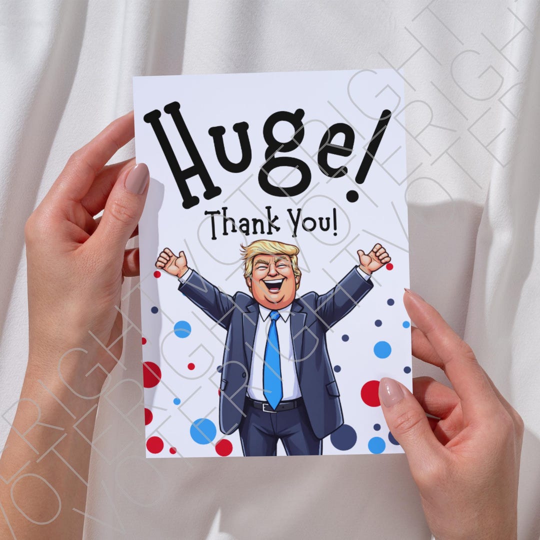 Thank You Card, Printable Trump Thank You Card, Funny Political Digital ...