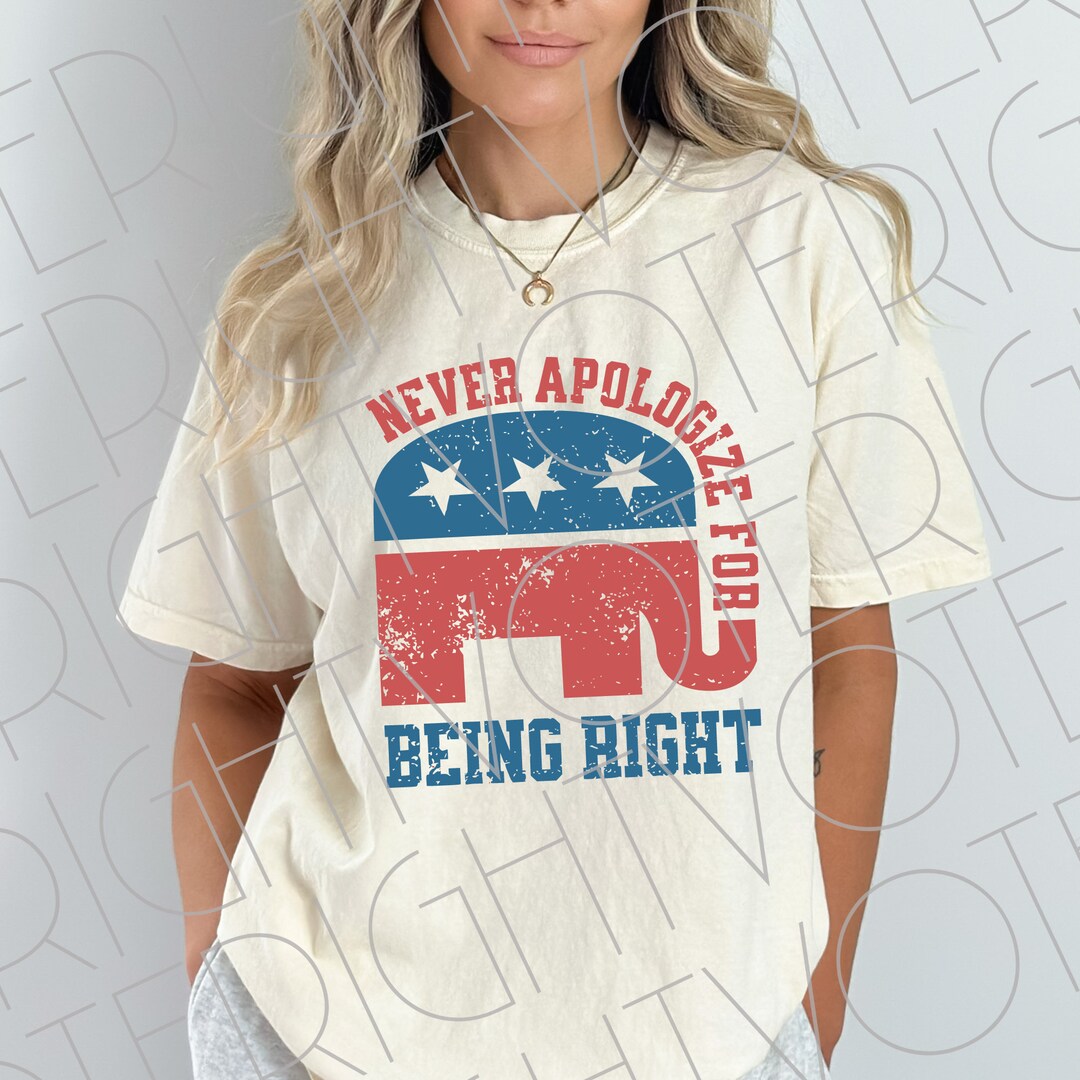 Retro Distressed Republican SVG PNG, Never Apologize for Being Right ...