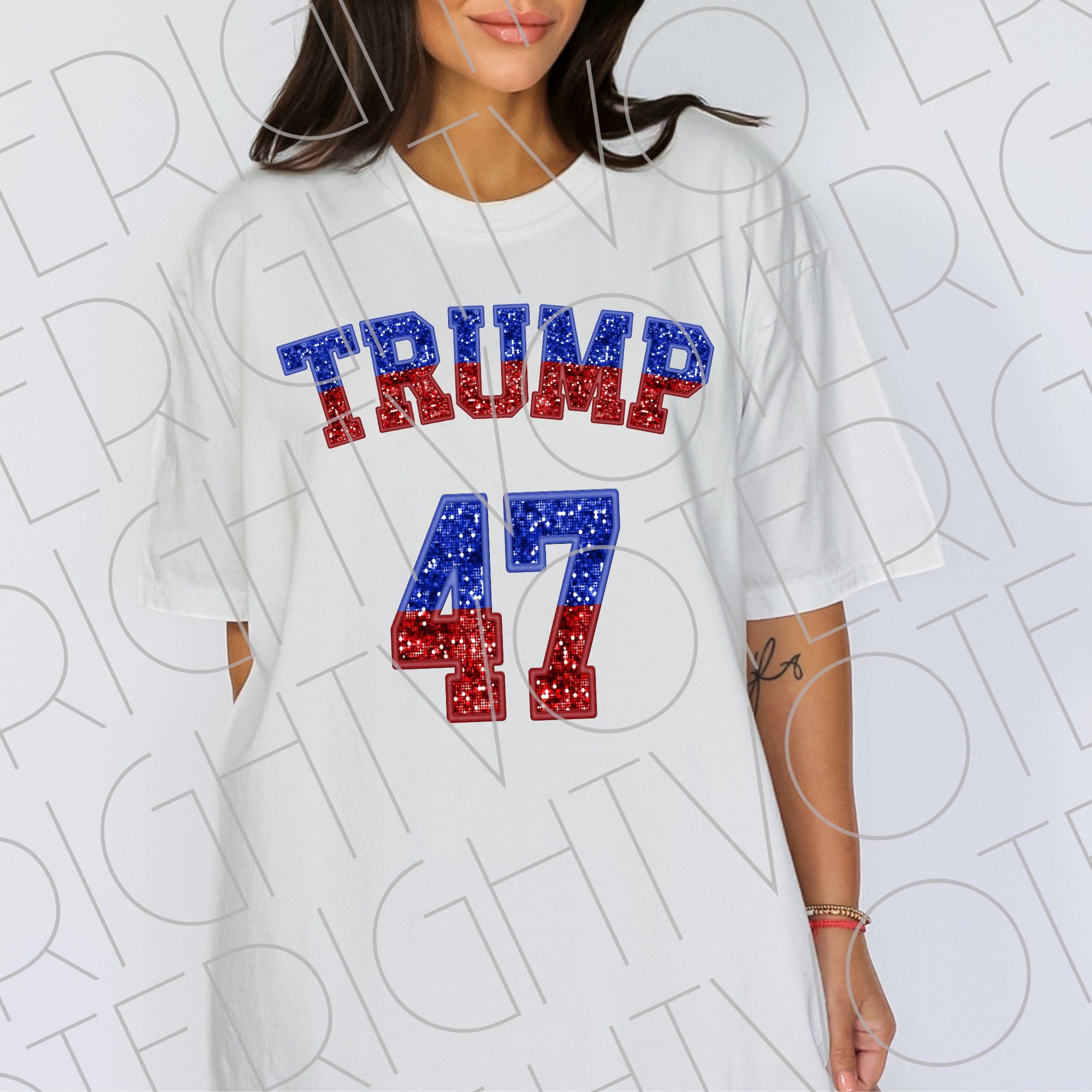 Trump 47 Varsity PNG, Faux Embroidered Glitter Sequin Trump 2024 ...