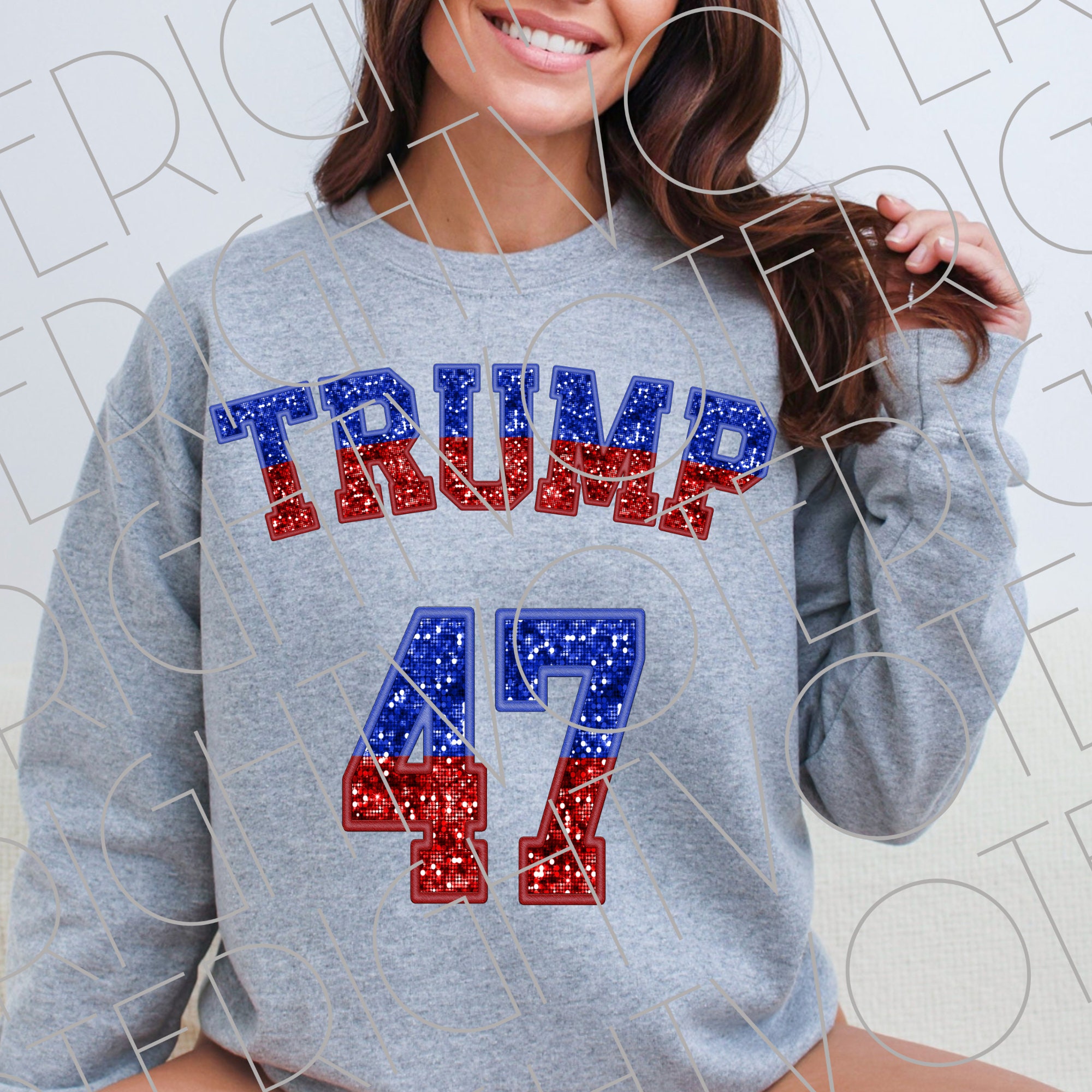 Trump 47 Varsity PNG, Faux Embroidered Glitter Sequin Trump 2024 ...