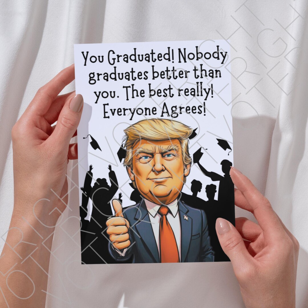 Printable Trump Graduation Card for Her, Funny Political Digital ...