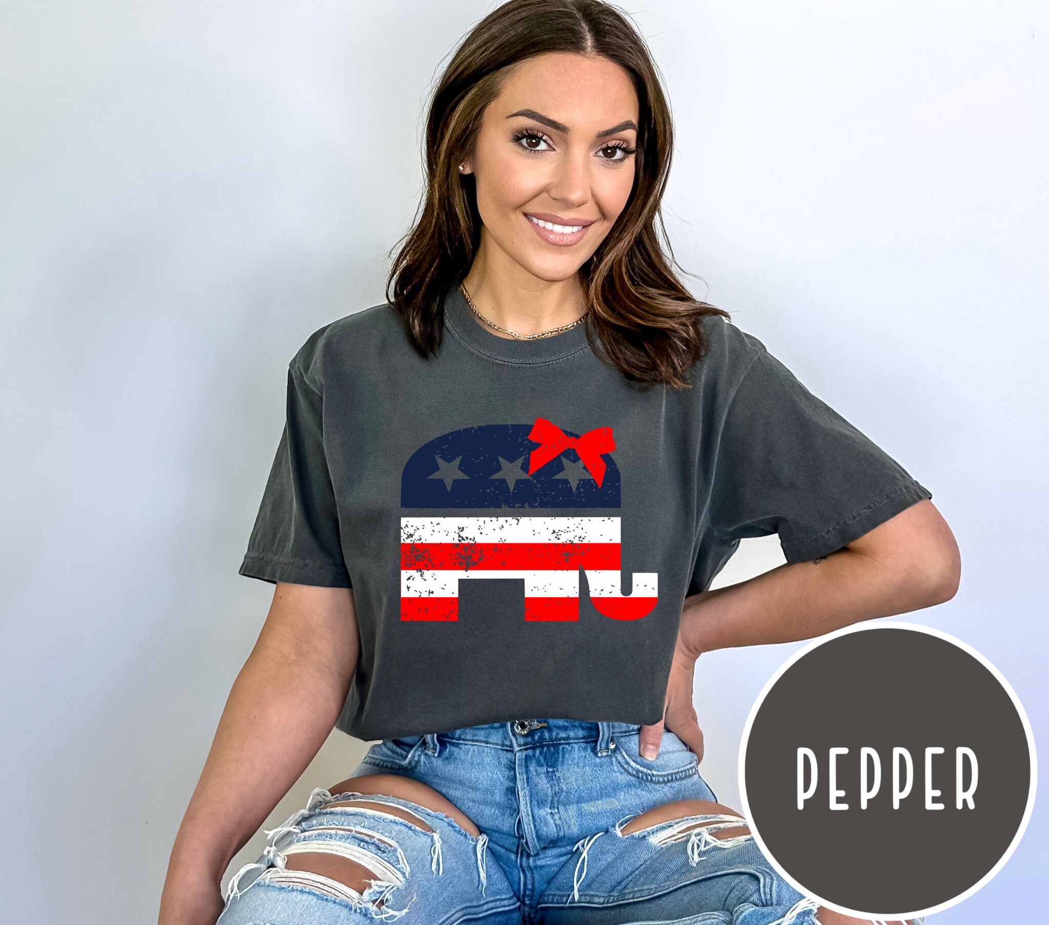Cute Republican Comfort Colors T-shirt,raised Right Republican Elephant ...