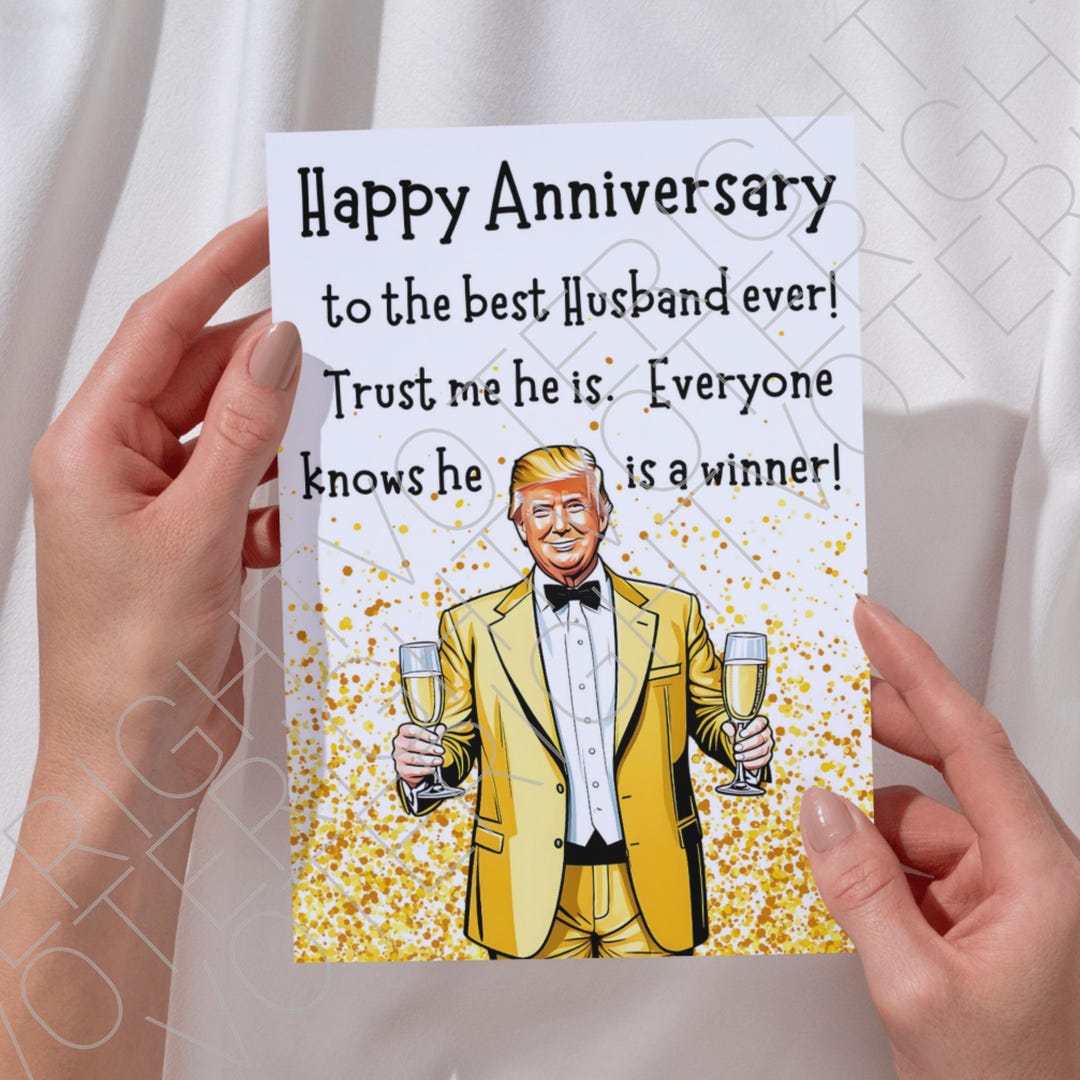 Printable Trump Anniversary Card for Him, Funny Political Digital ...