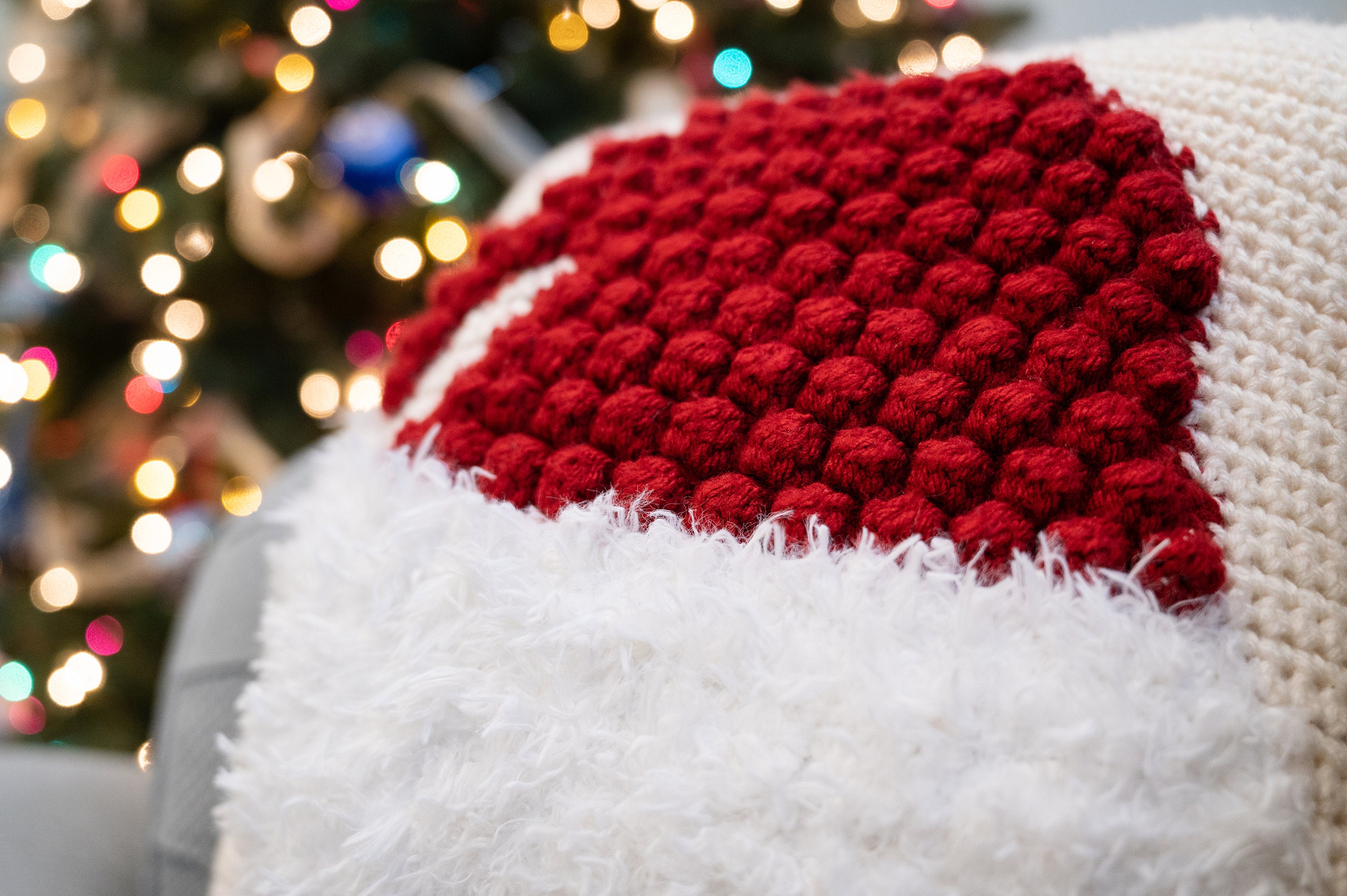 CROCHET PATTERN: Santa Bobble Pillow Cover / Crochet Santa - Etsy UK