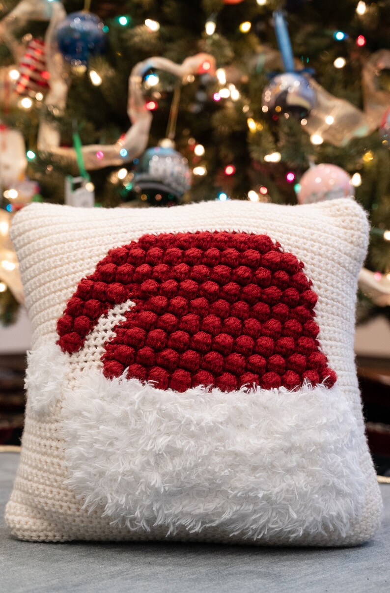 CROCHET PATTERN: Santa Bobble Pillow Cover / Crochet Santa - Etsy UK