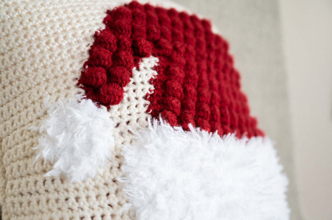 CROCHET PATTERN: Santa Bobble Pillow Cover / Crochet Santa - Etsy UK
