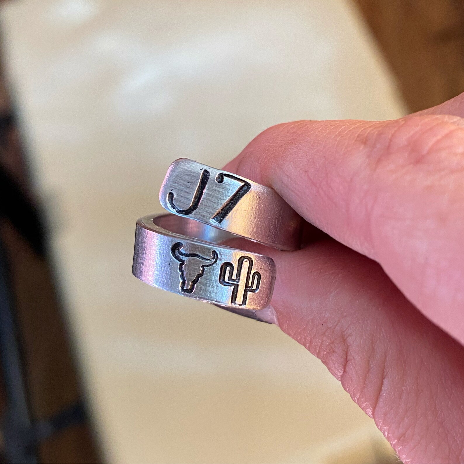 Customizable Textured Wrap Ring - Etsy