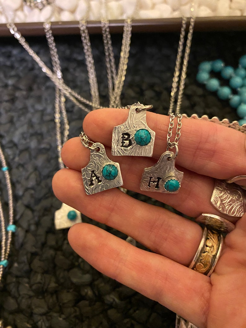 Mini Floral Tooled Cattle Tag - Etsy