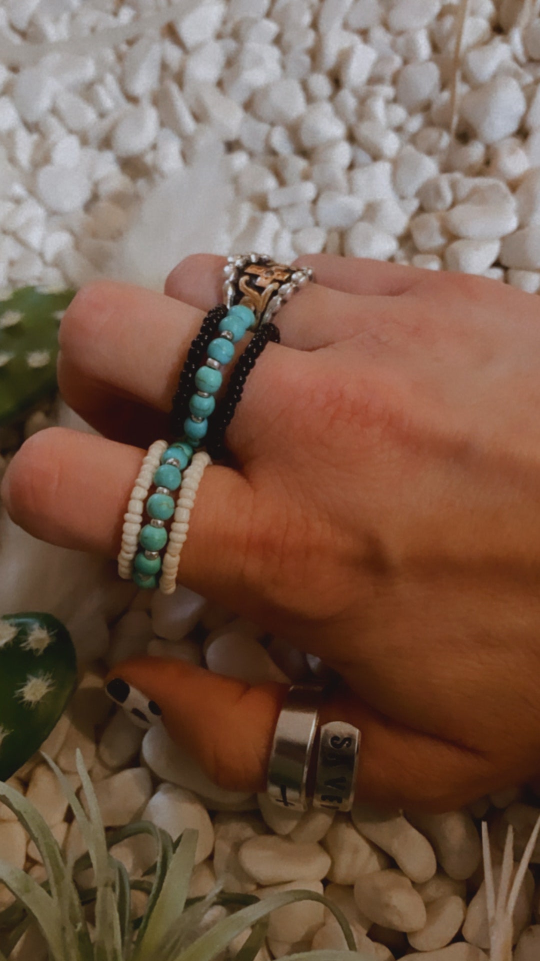 Seed Bead Stretch Ring Set - Etsy