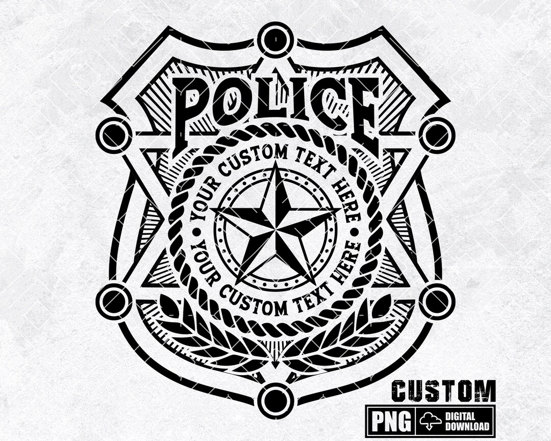 Custom Police Badge SVG PNG File, Personalized Police Force Decor File ...
