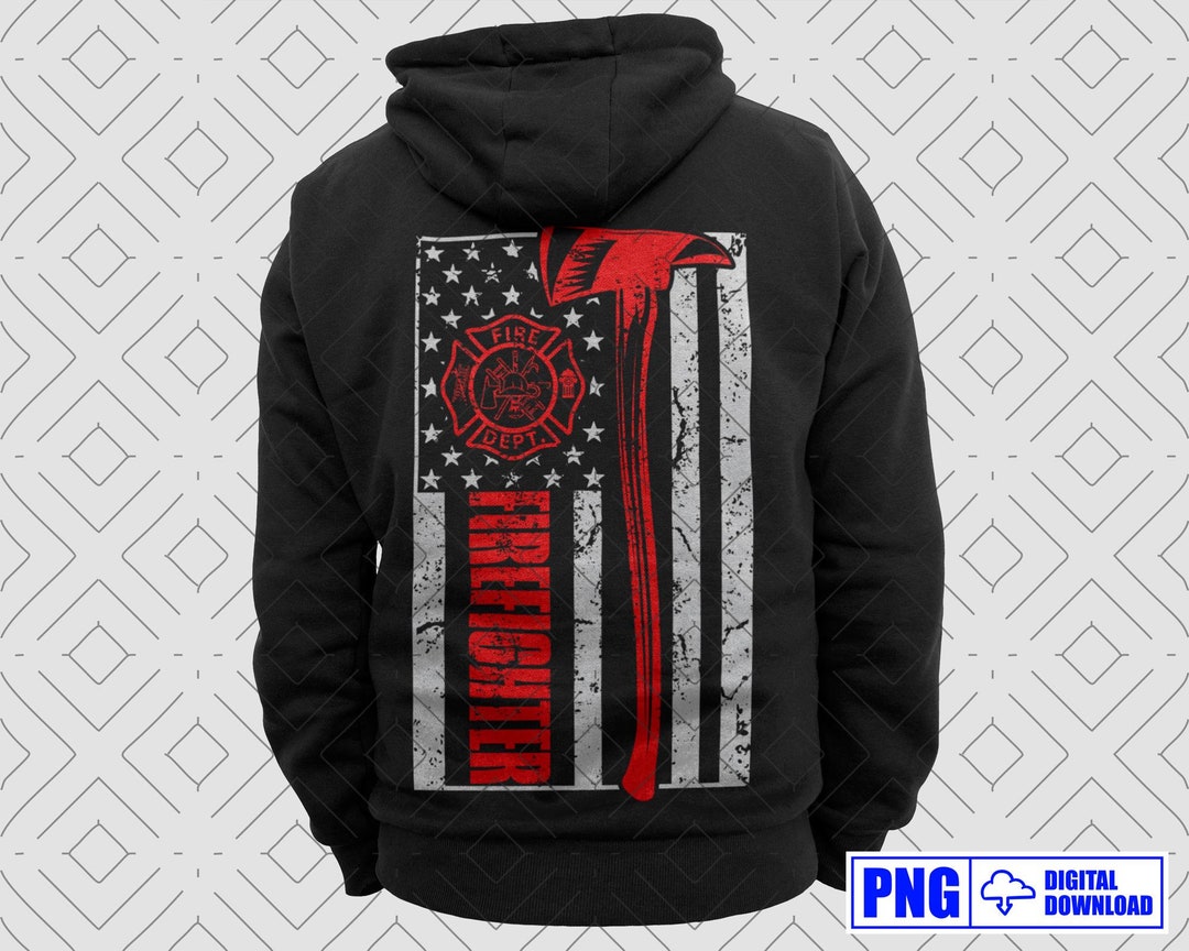 Thin Red Line Axe USA Flag Firefighter PNG, 4th of July American ...