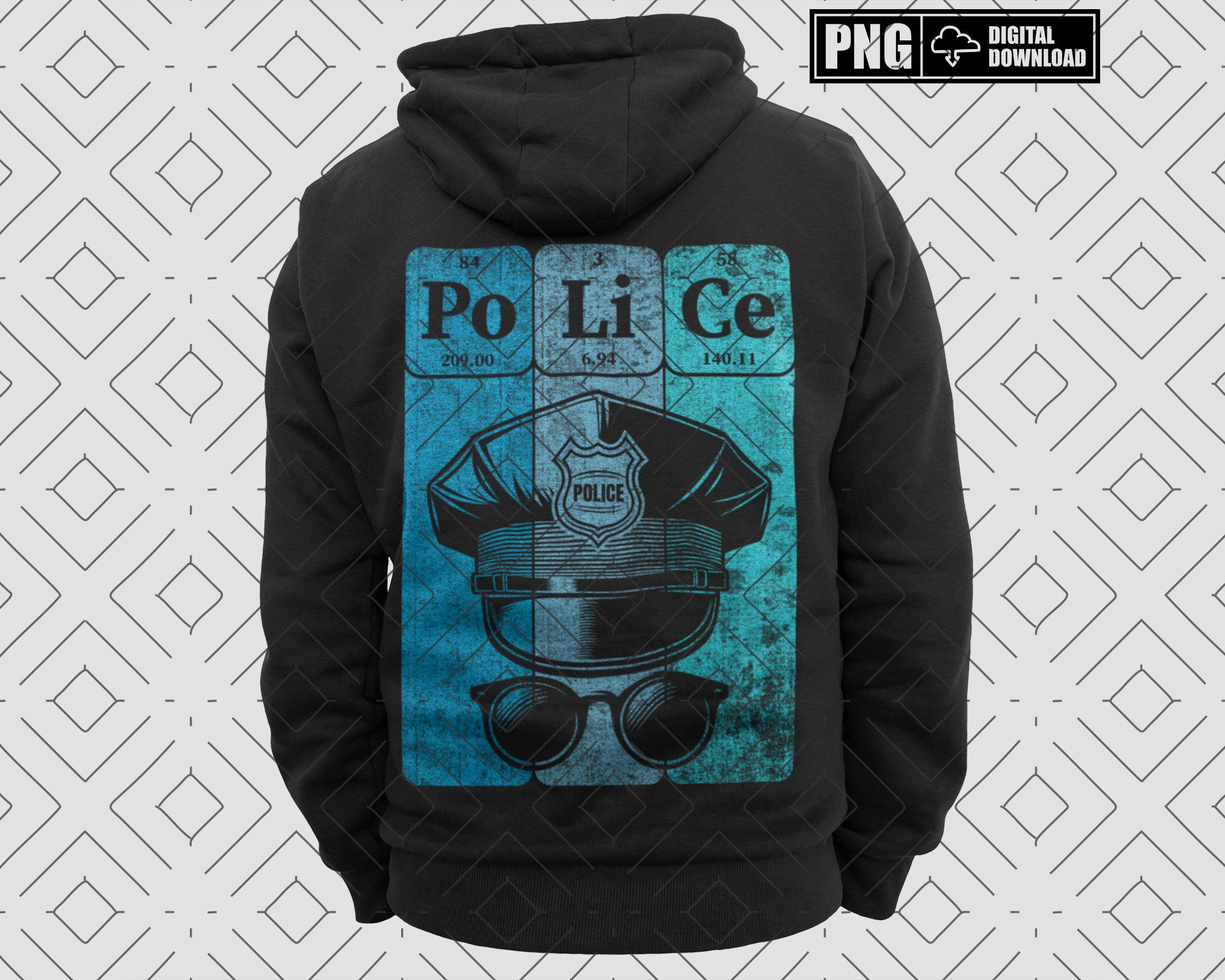 Vintage Periodic Table for Police PNG, Justice Courage Honor, Police ...