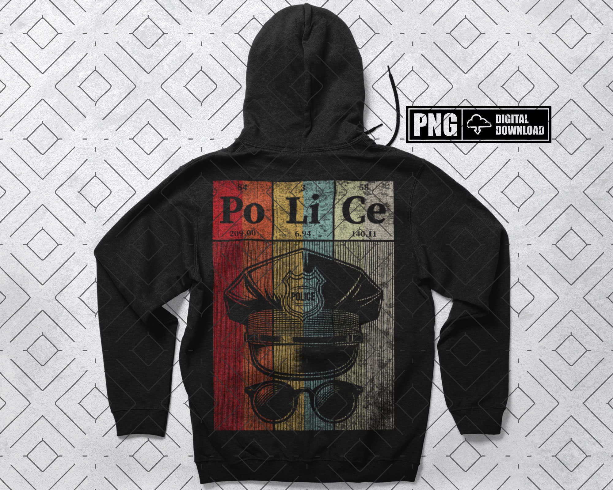 Vintage Periodic Table for Police PNG, Justice Courage Honor, Police ...