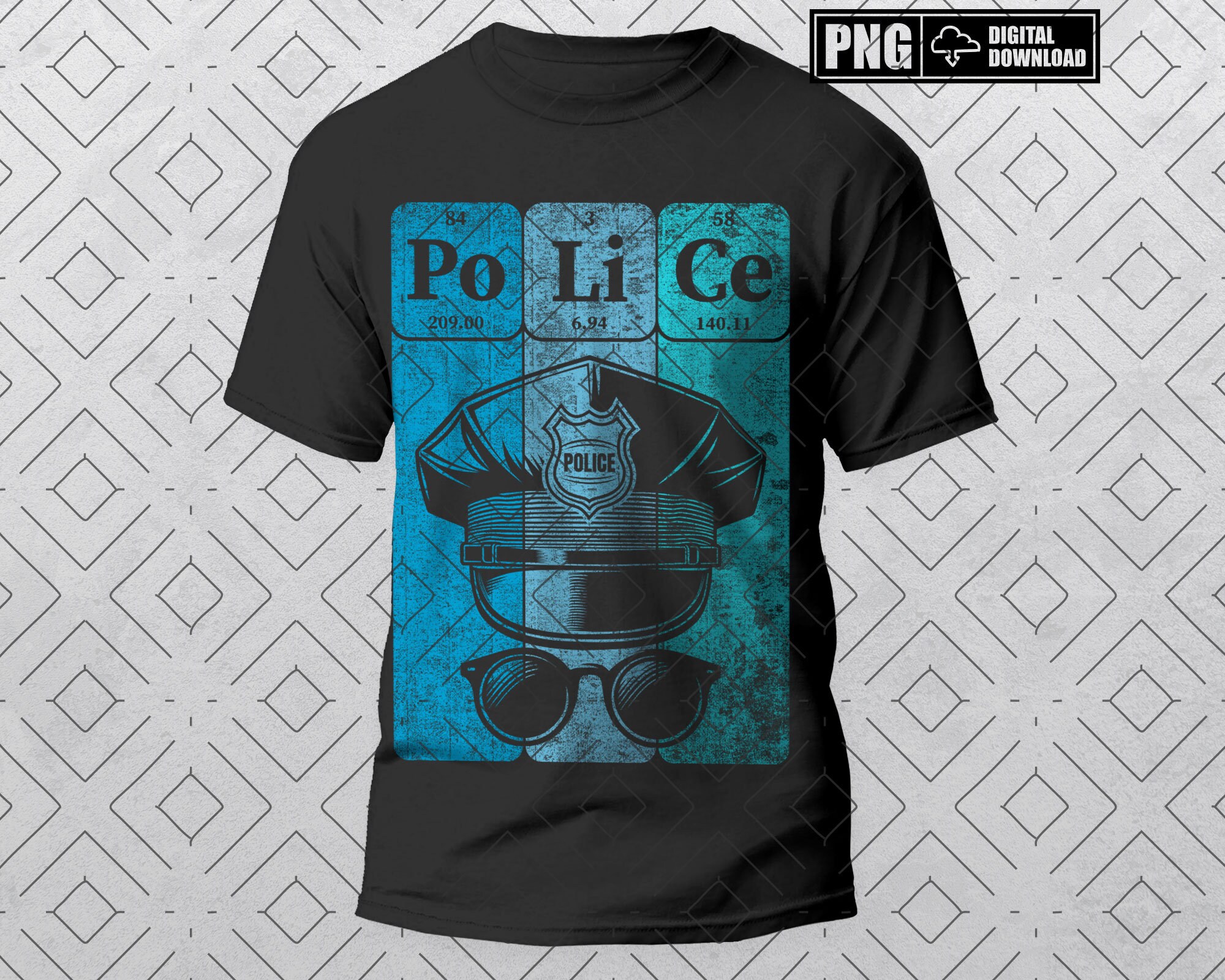 Vintage Periodic Table for Police PNG, Justice Courage Honor, Police ...