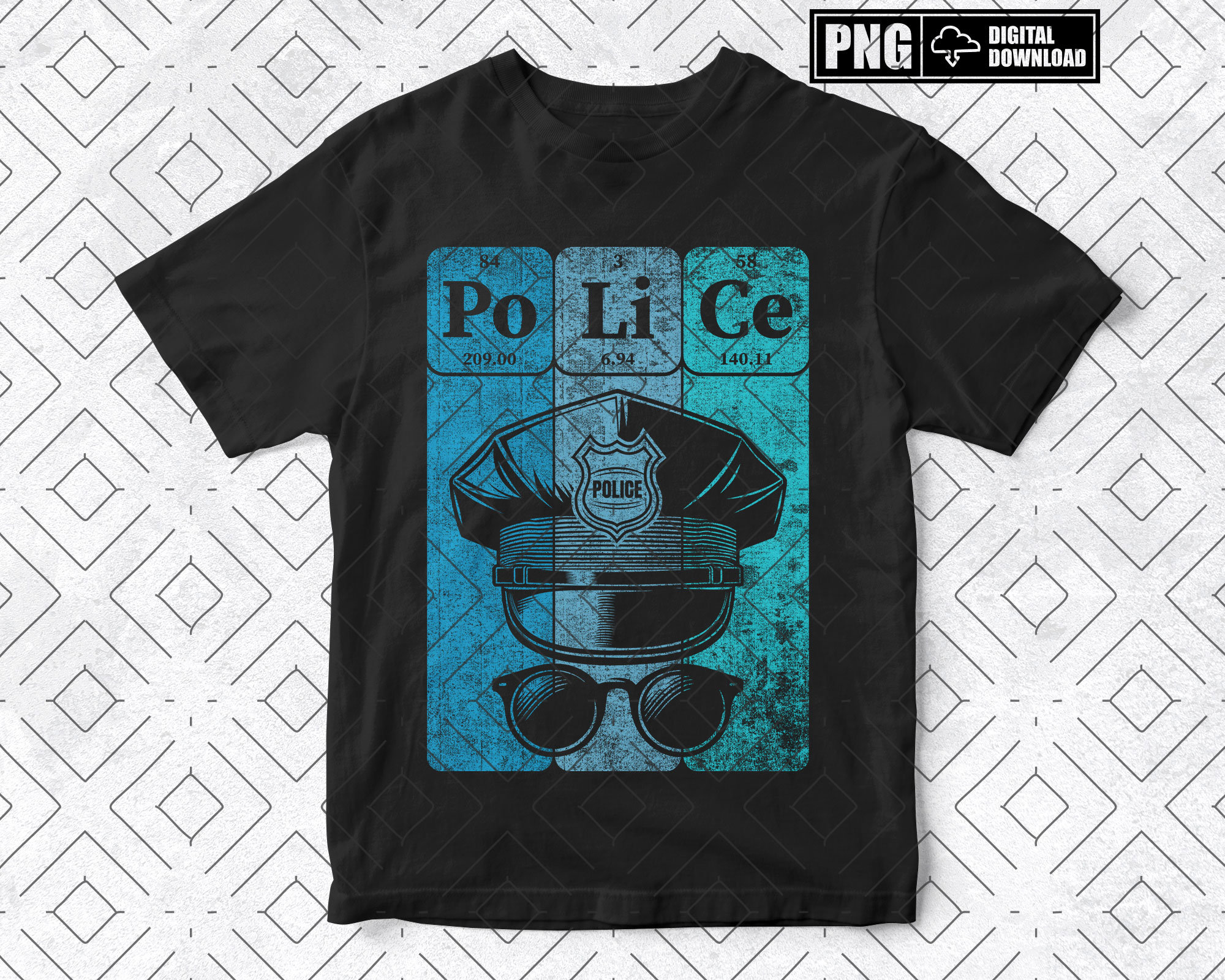 Vintage Periodic Table for Police PNG, Justice Courage Honor, Police ...