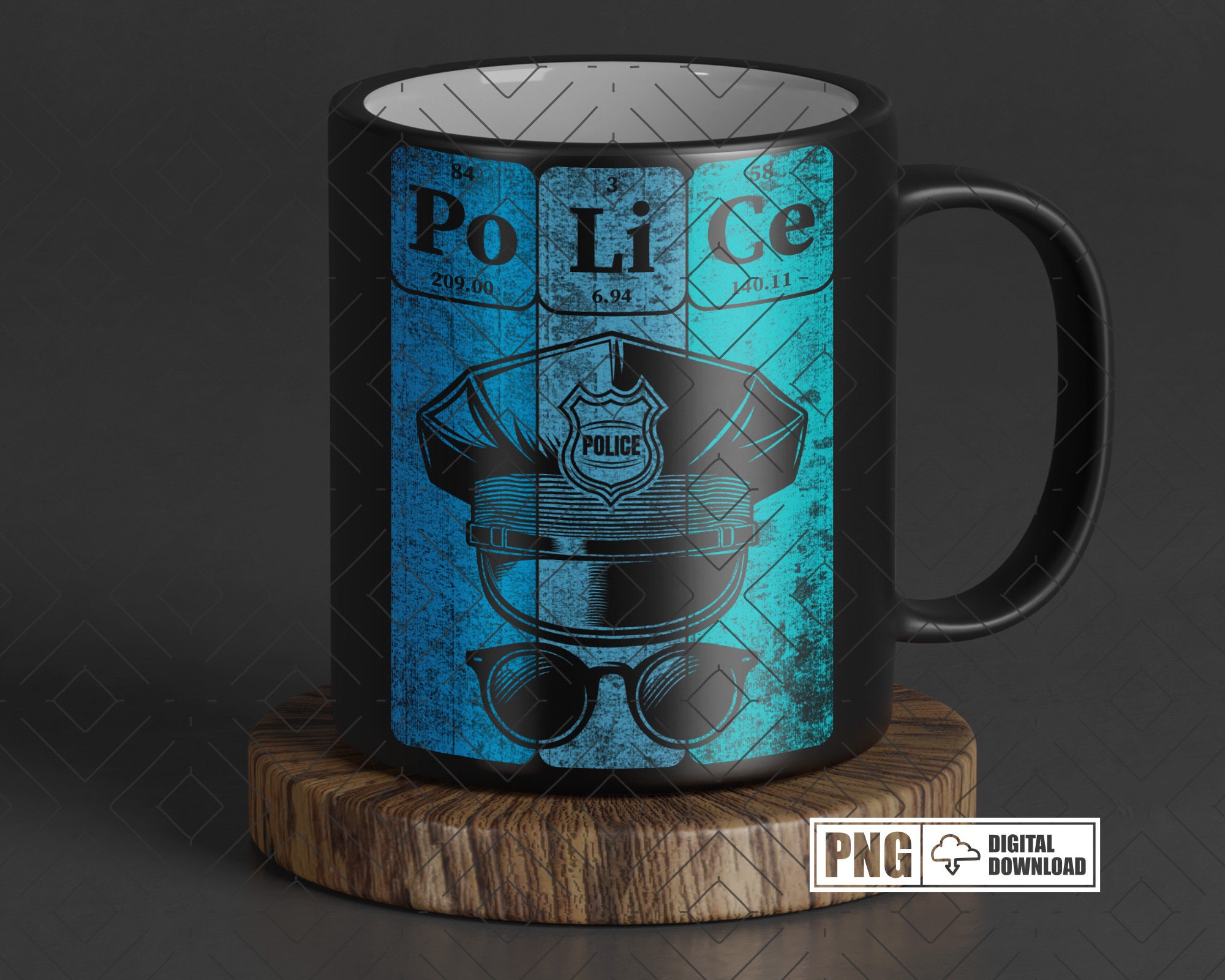 Vintage Periodic Table for Police PNG, Justice Courage Honor, Police ...