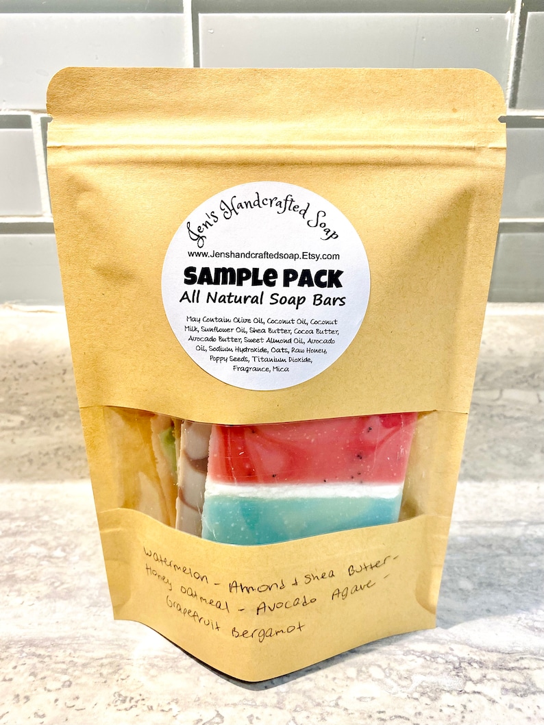Variety Sample Soap Pack, Mystery Gift Set, 5 Sample Pack, Handmade ...
