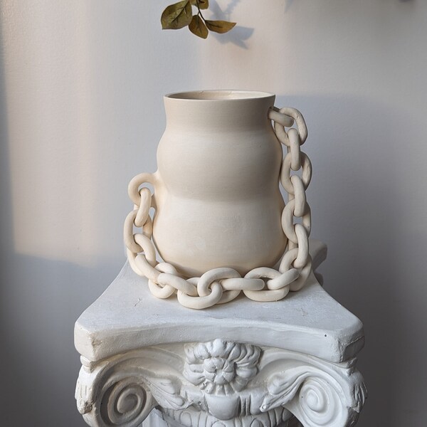 White Pottery Vase - Etsy