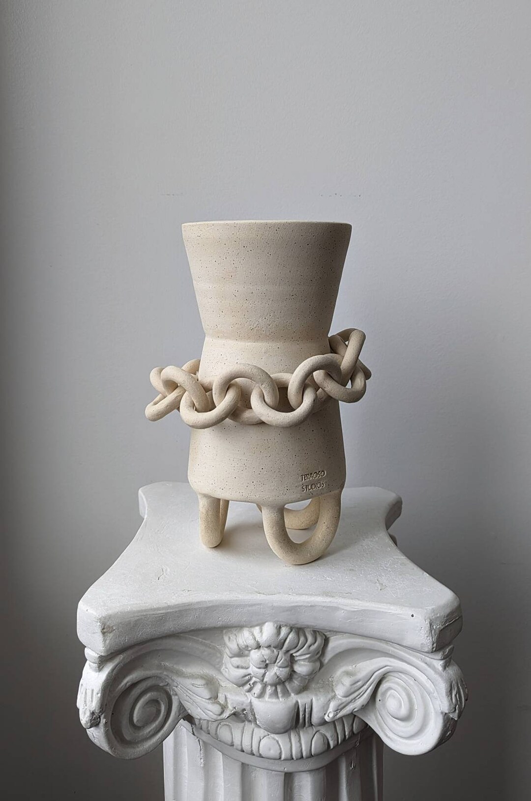 Decorative Ceramic Vase Handmade Chain Vase Wheel Thrown - Etsy