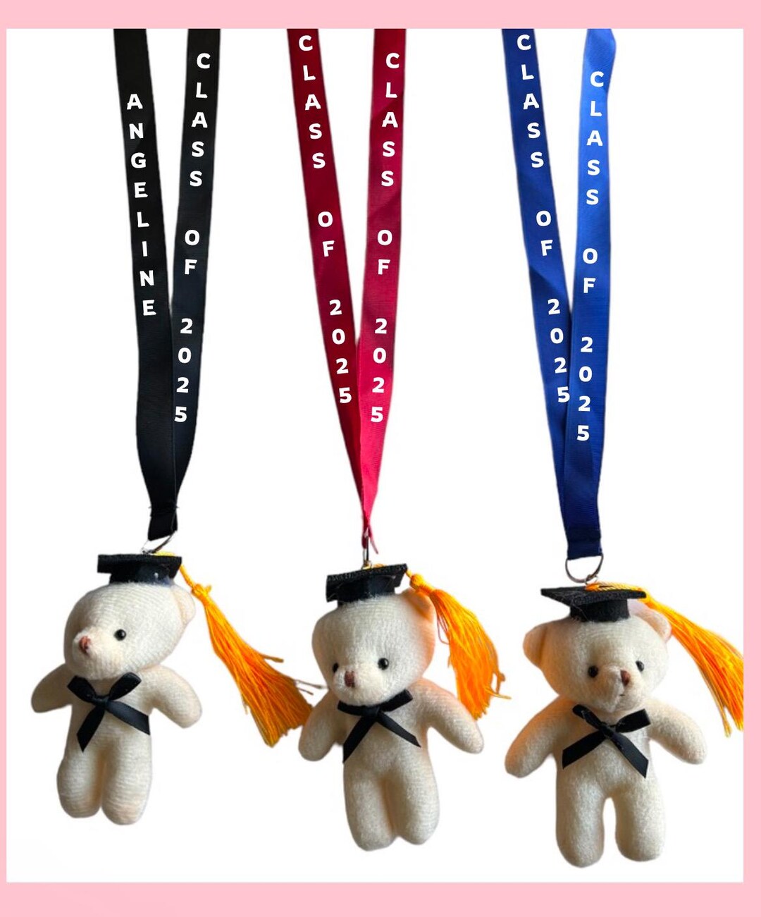 Custom Graduation Plush Teddy Bear Lanyard |grad Favors |graduation ...
